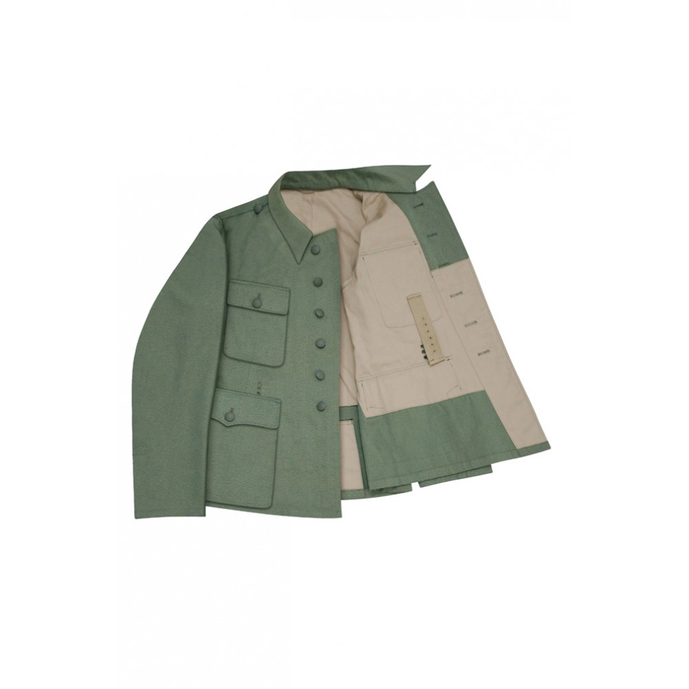 WWII German Police M43 Officer Mottled Green Summer Tunic Feldbluse ...