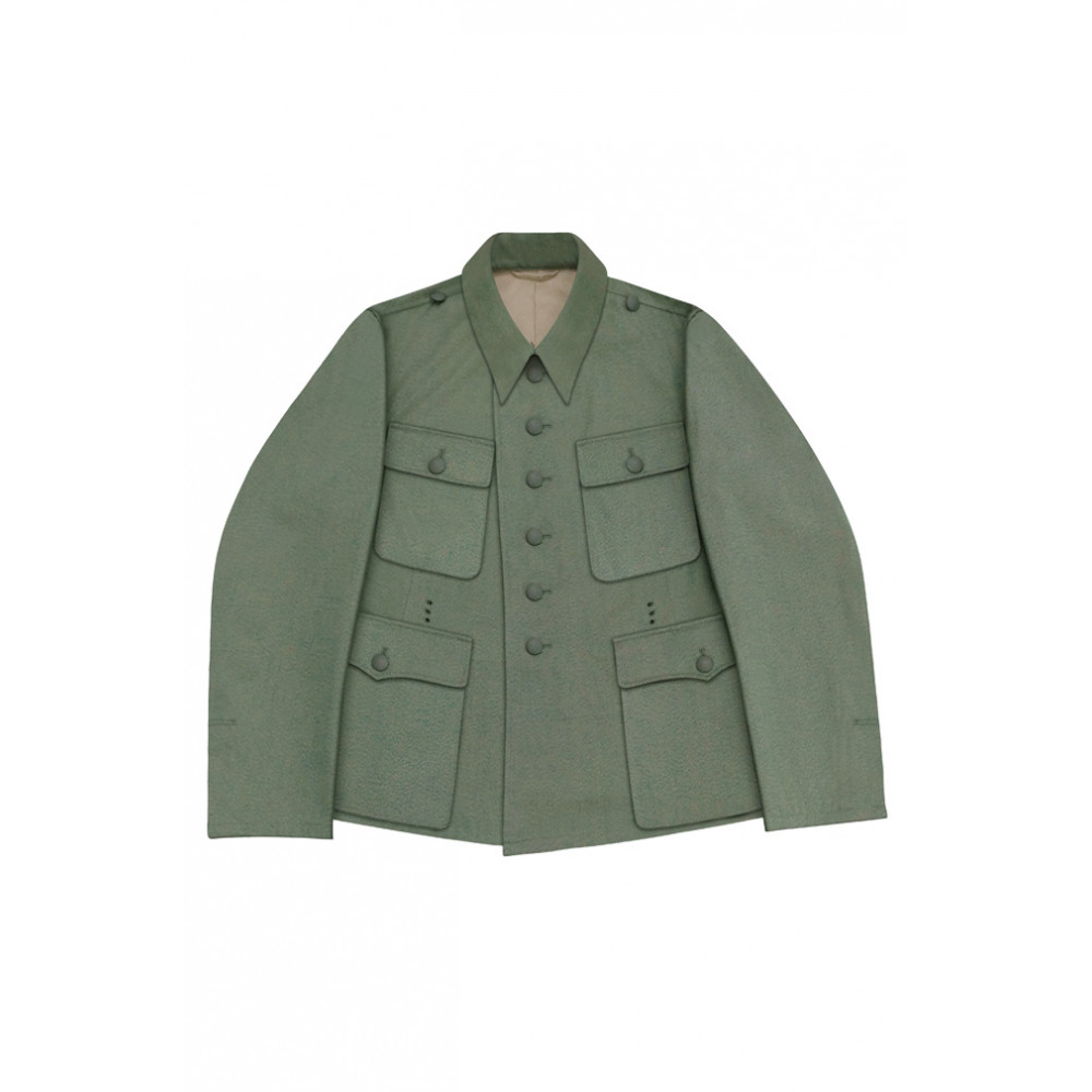 WWII German Police M43 Officer Mottled Green Summer Tunic Feldbluse ...