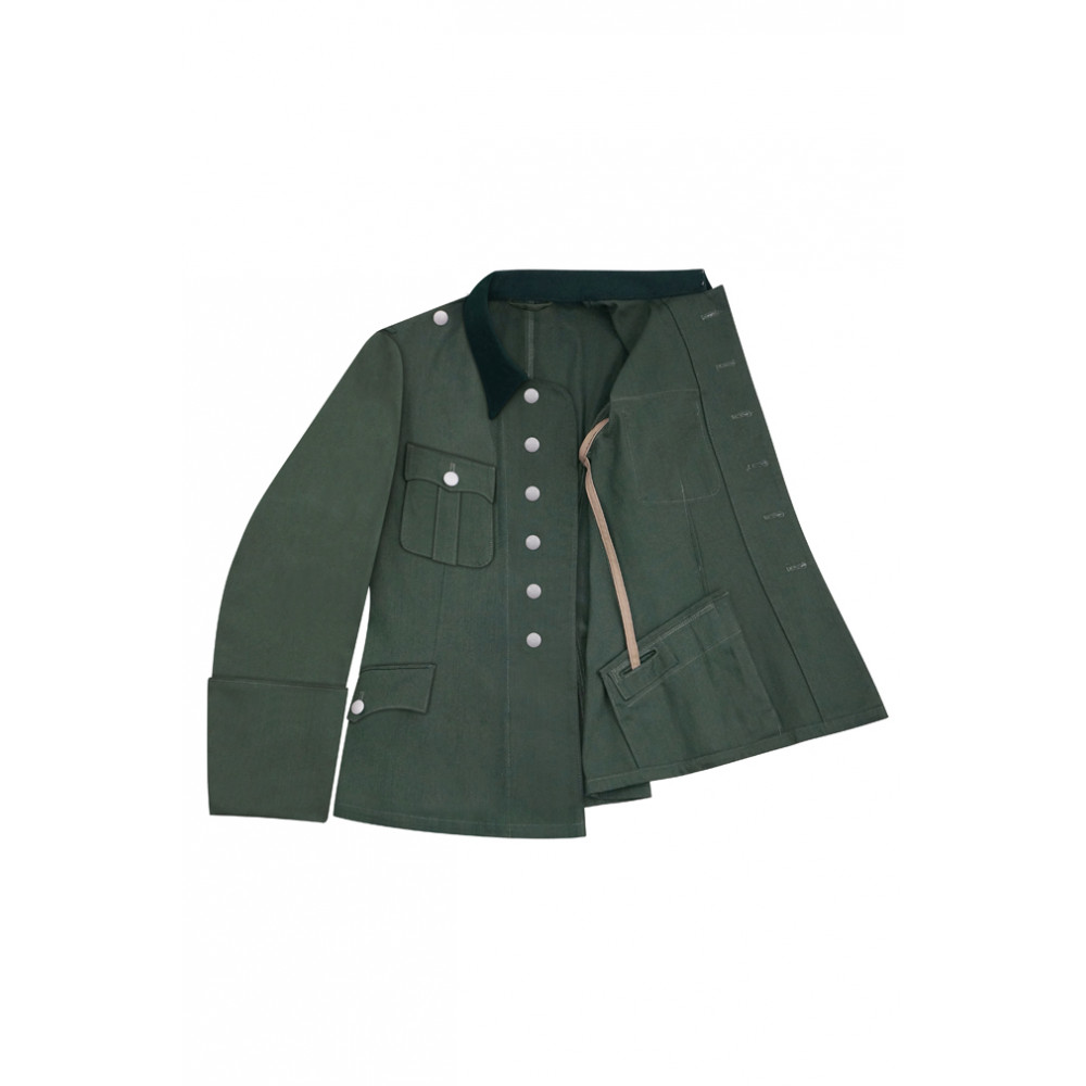 WWII German SS M37 Officer Summer HBT Service Tunic Jacket 6 ...