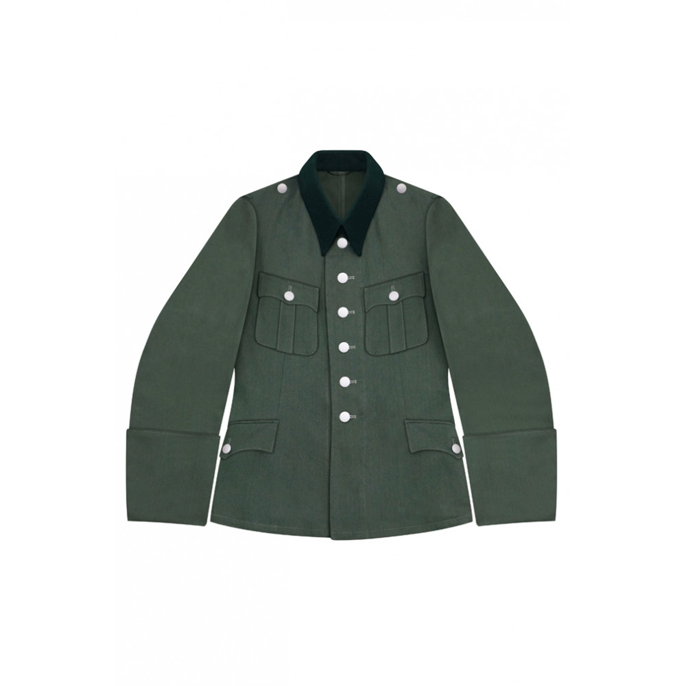 WWII German SS M37 Officer Summer HBT Service Tunic Jacket 6 ...