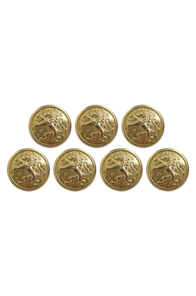 WWI WWII Dutch Tunic Gold Buttons 22mm (7pcs)Dutch -Military Harbor