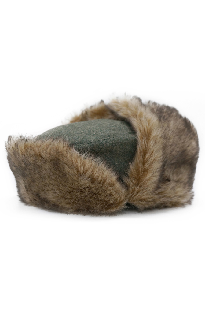 WWII German Heer/SS Field Grey Wool Winter Fur Cap WWII German Heer/SS Field Grey Wool Winter Fur Cap