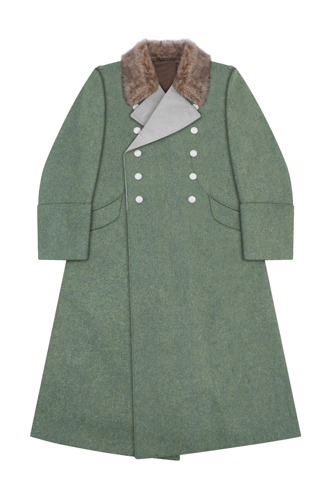 WWII German M40 Waffen SS General Fur Collar Wool GreatcoatWool SS ...